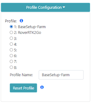 User Profiles Menu - SparkFun RTK Everywhere Product Manual